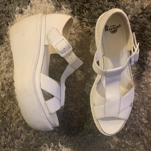 Dr. Martens | Shoes | Dr Martens Adaya White Platform Sandals Heel ...
